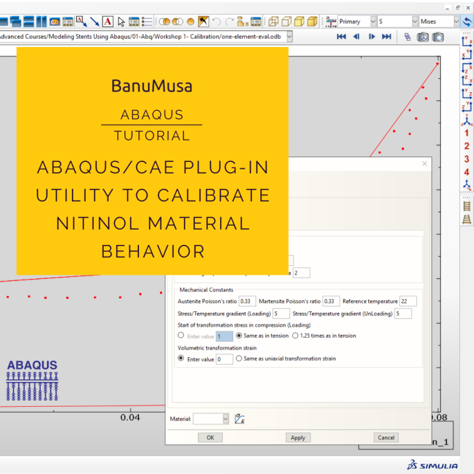 Abaqus Tutorial Abaquscae Plug In Utility To Calibrate Nitinol Material Behavior Fea And Cfd 